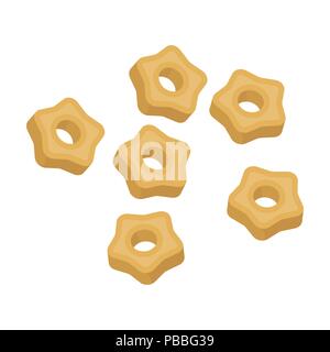 Stelline icona di pasta in stile cartoon isolati su sfondo bianco. Tipi ...