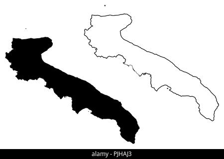 Puglia (regione autonoma dell'Italia) mappa illustrazione vettoriale ...