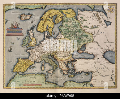 MAPA DE EUROPA Y NORTE DE AFRICA - 1561 - RECORRIDOS DE HERNANDO DE ...