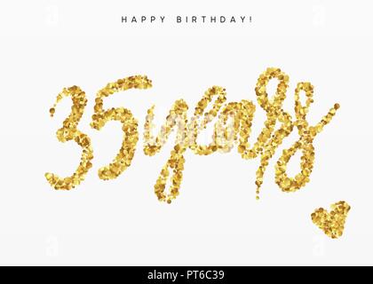 35 anni di compleanno. Numero con candela di festa per la torta di ...