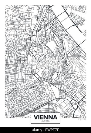 Mappa di Vienna. Mappa vettoriale dettagliata dell'area amministrativa ...