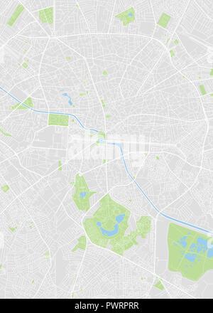 Mappa di Bucarest. Mappa vettoriale dettagliata dell'area ...