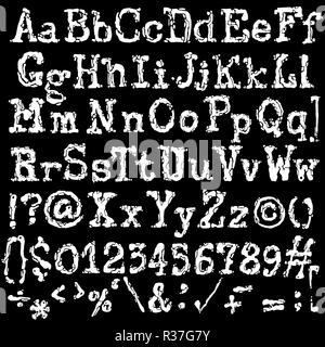 Timbro di vecchia macchina da scrivere o alfabeto Font Immagine e ...