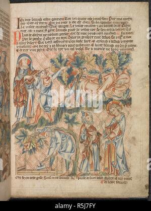 Noè e suo figlio costruire l'Arca di Noè raffigurata nel capitello ...