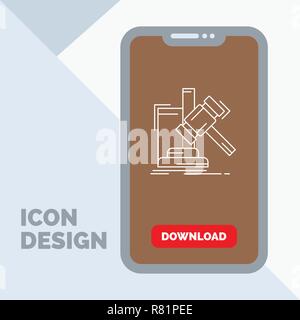 Giudice martello di legno. Martello in stile cartoon. Cerimoniale di un ...