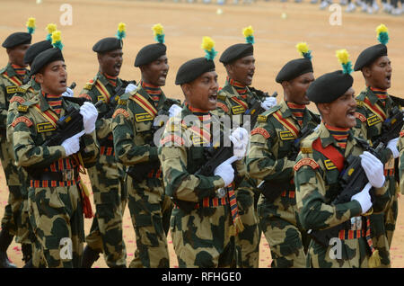 Indian army soldiers participate in a parade during 227th anniversary ...