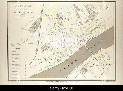 Mappa di Blois Francia Foto stock - Alamy