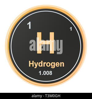 Idrogeno elemento chimico. Segno con numero atomico e peso atomico ...