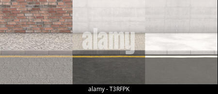 Il concetto di una vista di una sezione del marciapiede rialzato street ...