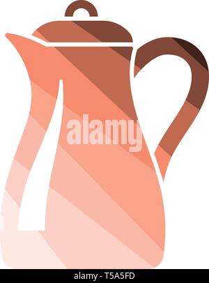 Disegno piatto della caraffa. Caraffa d'acqua blu, l'acqua sta versando ...