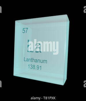 Il lantanio elemento chimico tavola periodica simbolo della scienza ...
