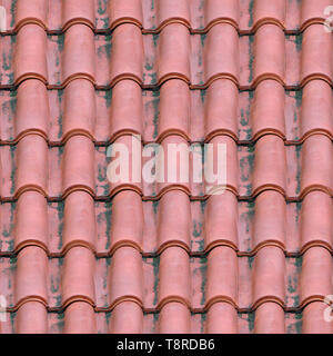 Lo spagnolo tegola per tetti Texture Seamless Tile Foto stock - Alamy