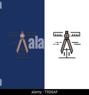 Strumenti di misura cerchio icone Immagine e Vettoriale - Alamy