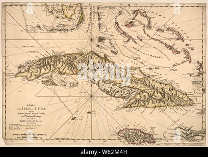 Una mappa dell'isola di Cuba : con le isole Bahama, il Golfo della ...