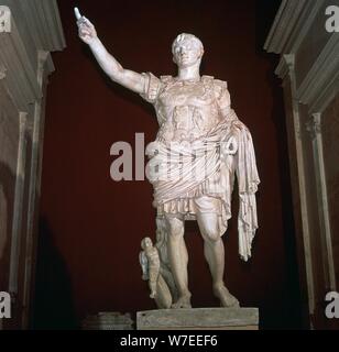Roma. L'Italia. Statua di imperatore romano Augusto. Museo Nazionale ...