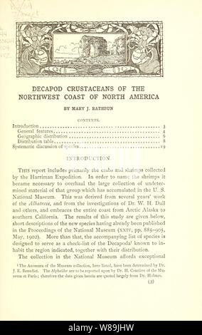 . Crostacei decapodi della costa nord-occidentale del Nord America ...