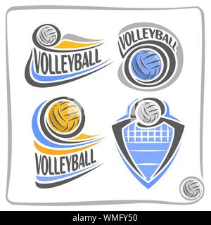 Blu pallavolo astratto simbolo isolato su sfondo bianco Immagine e ...