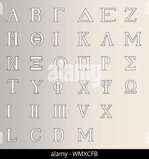 Le lettere dell'alfabeto greco con numeri Immagine e Vettoriale - Alamy